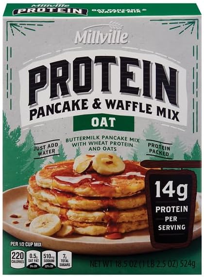 Amazon.com : Generic Millville Protein Oat Pancake Mix - 18.5 oz ...
