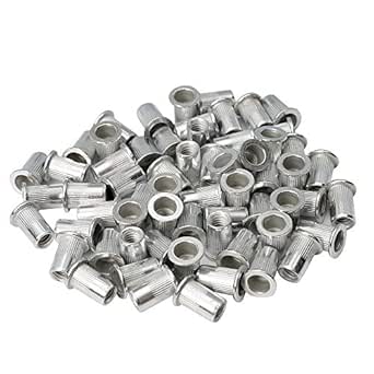 100 Pieces 1/4-20 Aluminum Rivet Nuts Threaded Inserts Rivnuts Nutsert ...