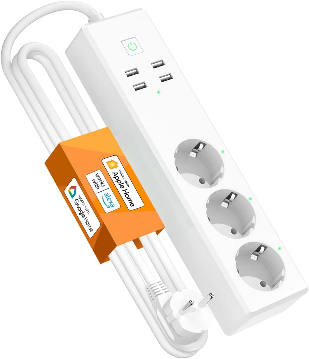meross Multiprise Connectée (Type E), 16A Multiprise WiFi Compatible ...
