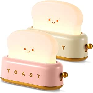 Amazon.com: 2 Pieces Toaster Night Lamp Cute Desk Decor Smile Face ...