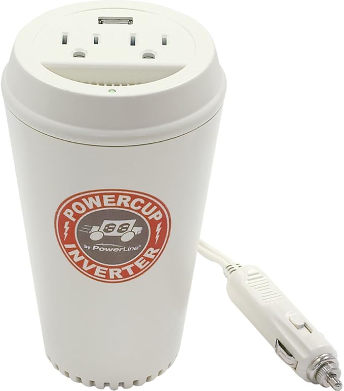 Amazon.com: PowerLine PowerCup 200/400 Watt Mobile Inverter with USB ...