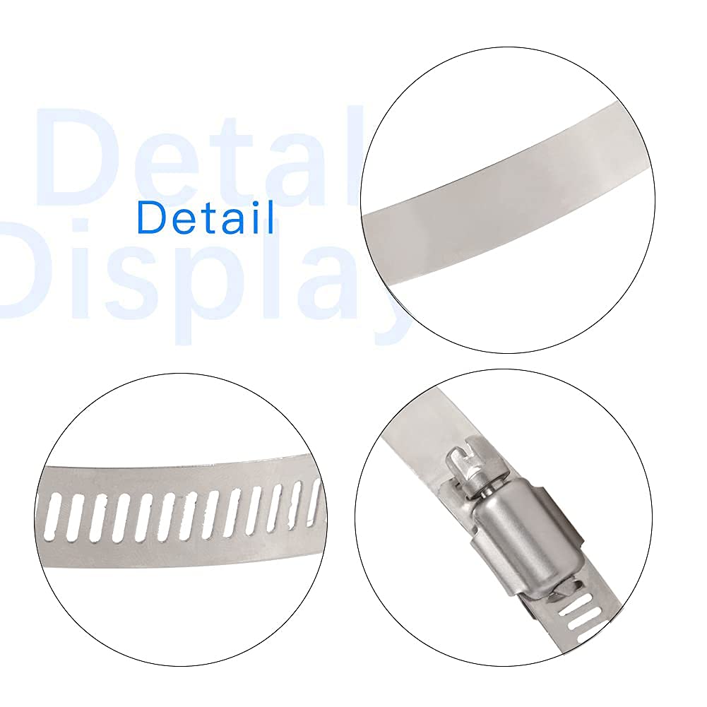 Snapklik.com : Quickun 10Pcs 12" Stainless Steel Hose Clamp Worm Gear ...
