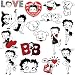 Amazon.com: Betty Boop Limited Color 50ct Vinyl Large Deluxe Stickers ...
