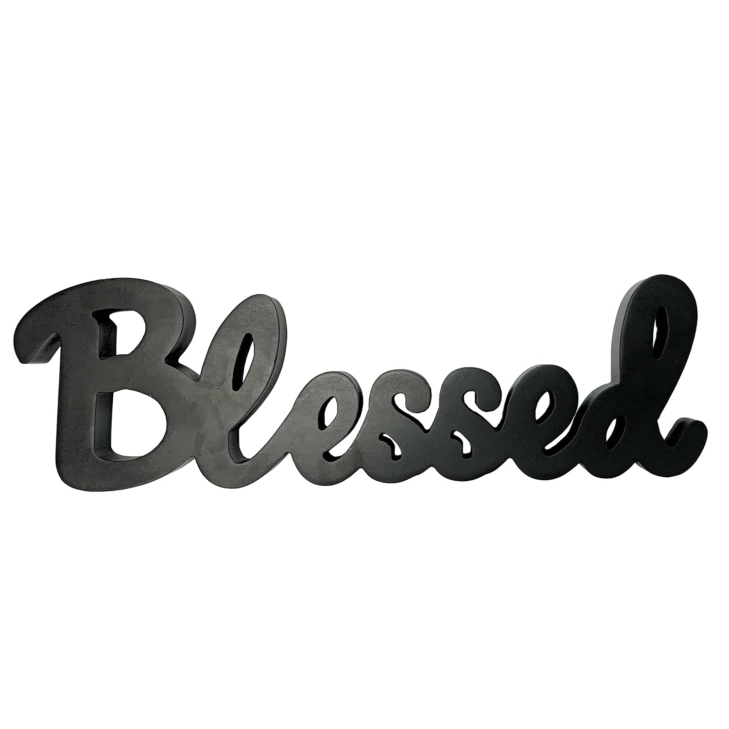 Buy GUM Hanging Black Wood Words Blessed Cut-Out Sign Wall Decor Free ...