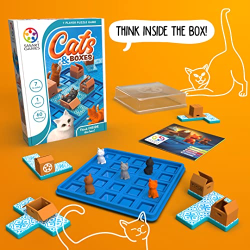 SmartGames Cats & Boxes Travel Game with 60 Challenges for Ages 7-Adult - SantaBILT®