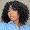Amazon.com : Sakula human hair Wig with Bangs for black woman Glueless Wig Ombre Short Curly Bob ...