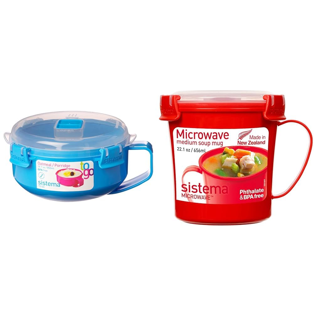 Sistema Microwave Breakfast Bowl | Round Microwave Container with Lid ...