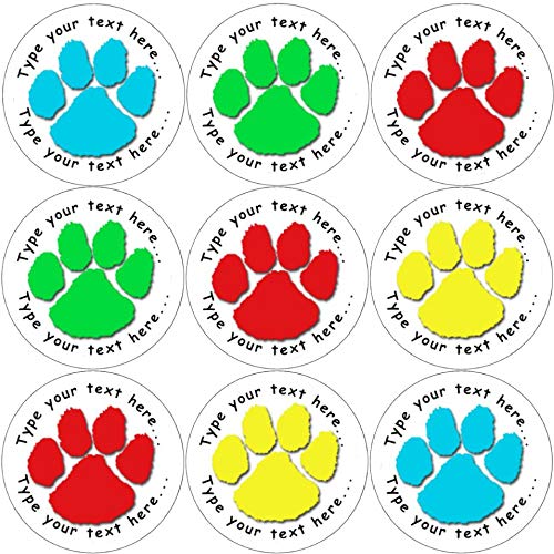 144 Personalised Paw Prints 30 mm Reward Stickers for School Teachers ...