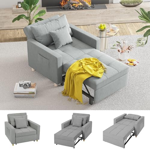 Amazon.com: YODOLLA Sleeper Chair, Extra Wide 3-in-1 Convertible Chair ...