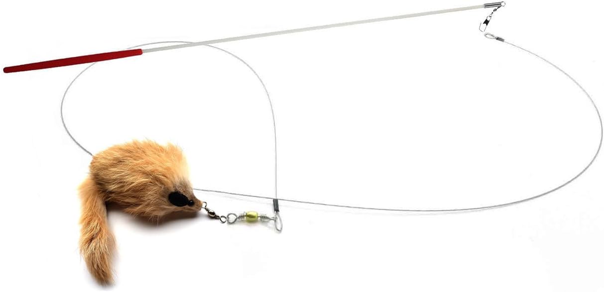 Cat Feather Toy Cat Caster Fishing Pole Toy | Tangle Free, Retractable ...