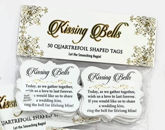 Amazon.com: Infinity Paper - Kissing Bell Tags, Wedding Tags on Pearl ...