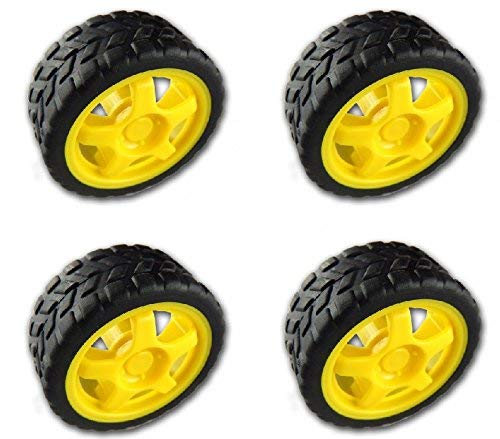 Wheels for Bo Motors - 65mm X 35mm wheel-6530 Robot Durable Rubber Tire ...