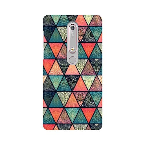 Triangular Colourful Pattern Nokia 6.1 Plus Cover : Amazon.in: Electronics