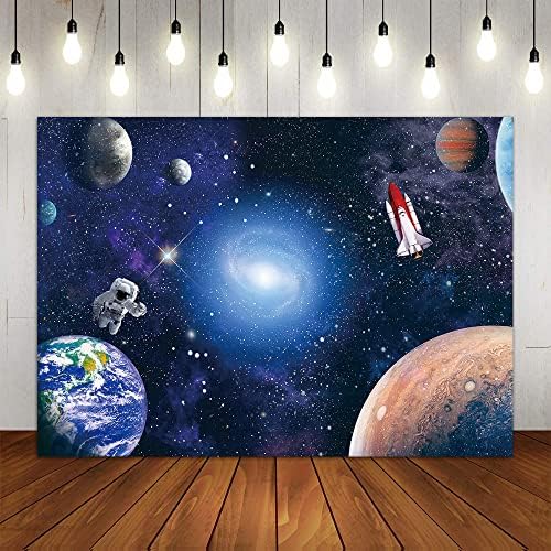 Amazon.com : Allenjoy Outer Space Rocket Astronaut Backdrop for Baby ...