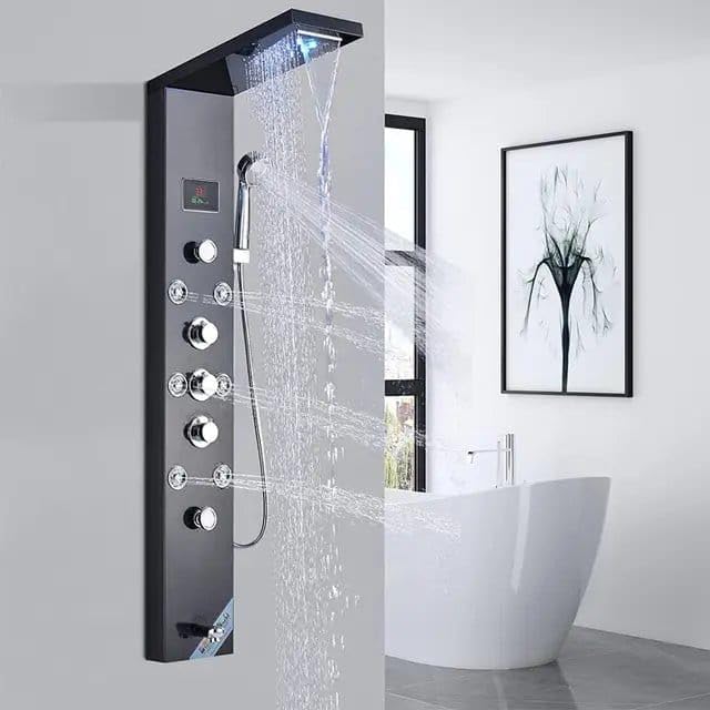 ProssimaGen Italiano Stainless Steel Shower Panel 5 in One With LED ...