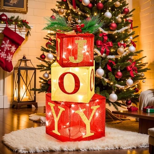 Amazon.com: Kigley Set of 6 Fake Presents Christmas Lighted Gift Boxes ...