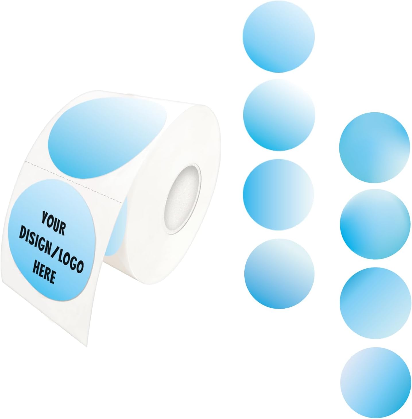 Amazon.com : Yeachlaing 1.5 Inch Blue Round Thermal Sticker Labels ...