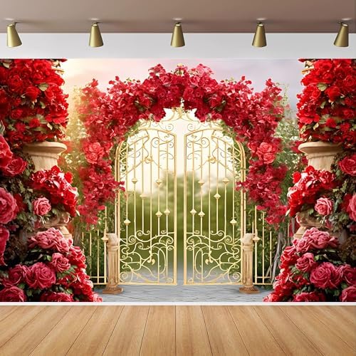 Amazon.com : Yeele 10x8ft Romantic Rose Garden Backdrop Vintage Gold ...