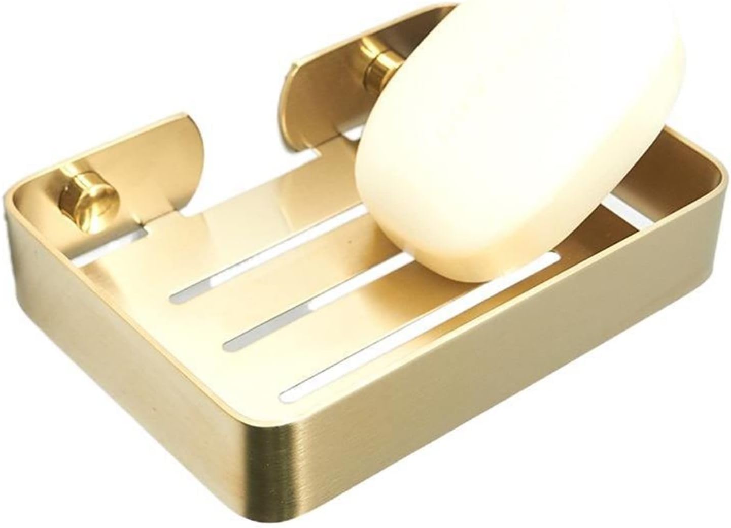 Amazon.com: Lofekea Ceramic Soap Dish Gold Stainless Steel Soap Holder ...