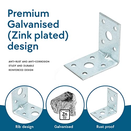 VHG Corner Brackets Wood Connectors – Pack of 15 (50 x 50 x 35 x 2 ...