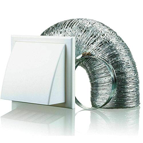 Cooker Hood Wall Ventilation Duct Cowled Grille Shutter Vent Kit ...