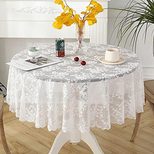 Amazon.com: Jeloris Round Lace Tablecloth with Elegant Scalloped Bottom ...