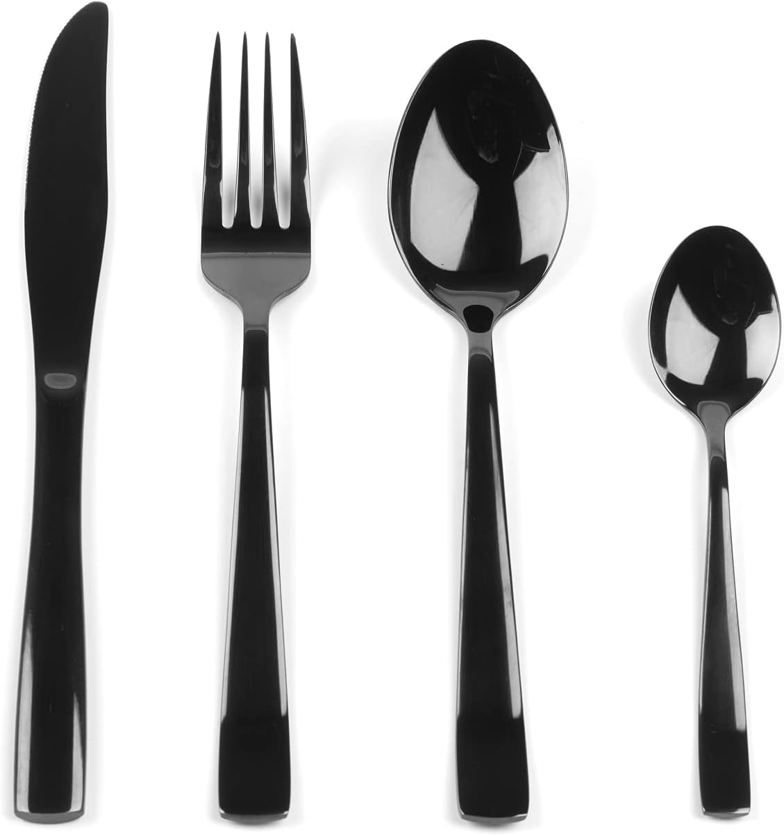 Salter® BW05463 16 Piece Regal Cutlery Set, Black Plated Stainless ...