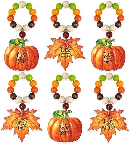 Amazon.com: Fall Napkin Rings Set of 6 Harvest Pumpkin Napkin Rings ...