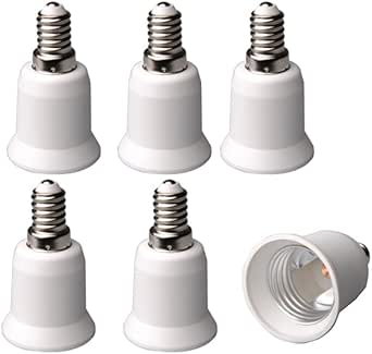 E-Simpo® 6-Pack E14 to E27 CFL LED Light Socket Adapter EU Standard Candle Chandelier Lamp ...