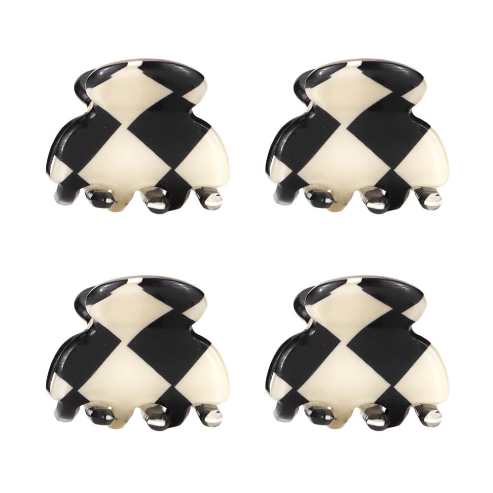 Amazon.com: 4 PCS Checkered Claw Clip Mini Hair Clips for Women Girl ...