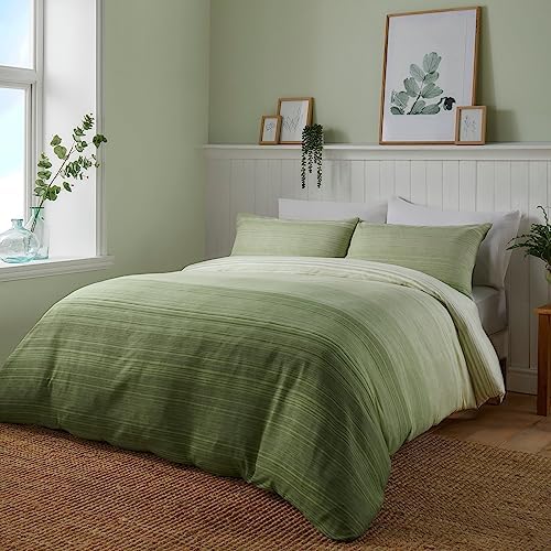 Fusion - Contemporary Green Duvet Cover - Single Bedding Size (140 x ...