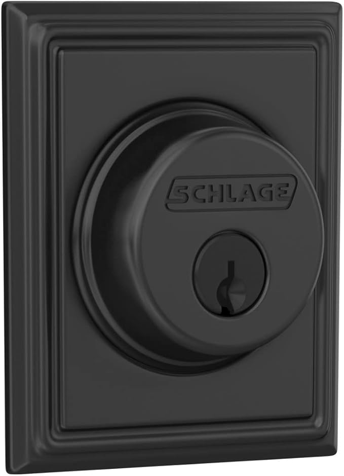 Schlage B60 N ADD 622 Deadbolt with Addison Trim, Keyed 1 Side, Highest ...