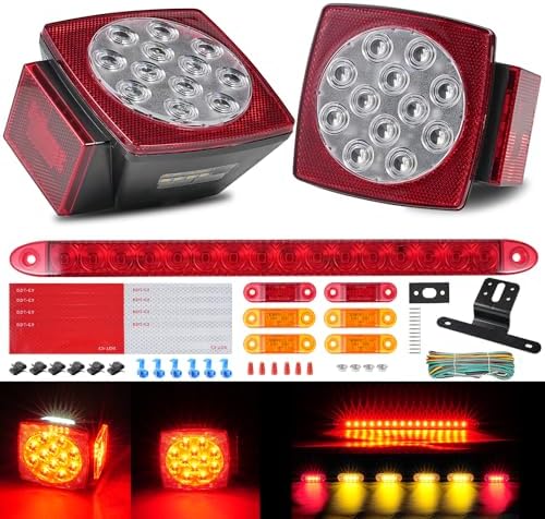 Boat Trailer Lights PARTSAM 12V LED Trailer Light Kit - Waterproof ...