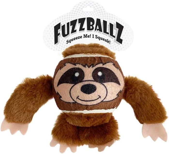Pet Supplies : KTR Group FuzzBallz Sloth Dog Toy Oversized Tennis Ball ...