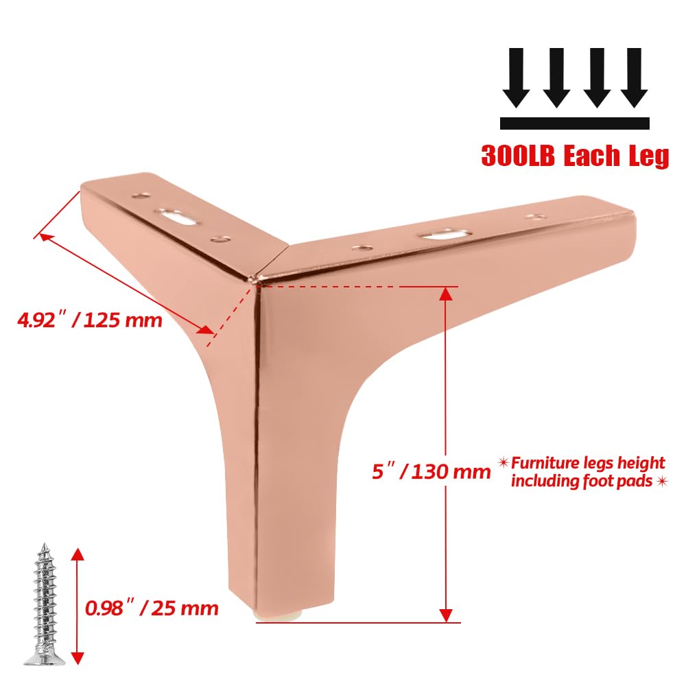 Snapklik.com : 4pcs 5 Inch Furniture Legs, Modern Style Furniture Sofa ...