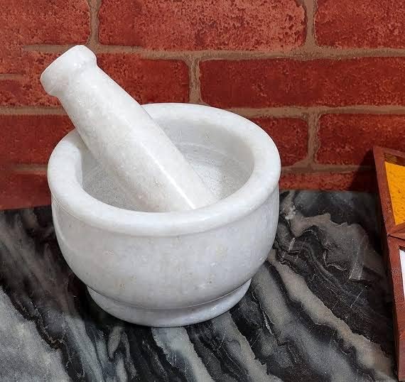 Marble mortar and pestle set/imamdasta/kundi/khalbatta/okhli musal ...