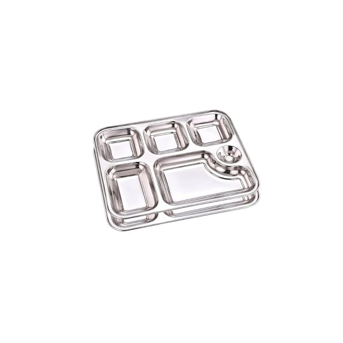 Buy Palomino 6 in 1 Stainless Steel Plates with Compartments | Tiffin ...