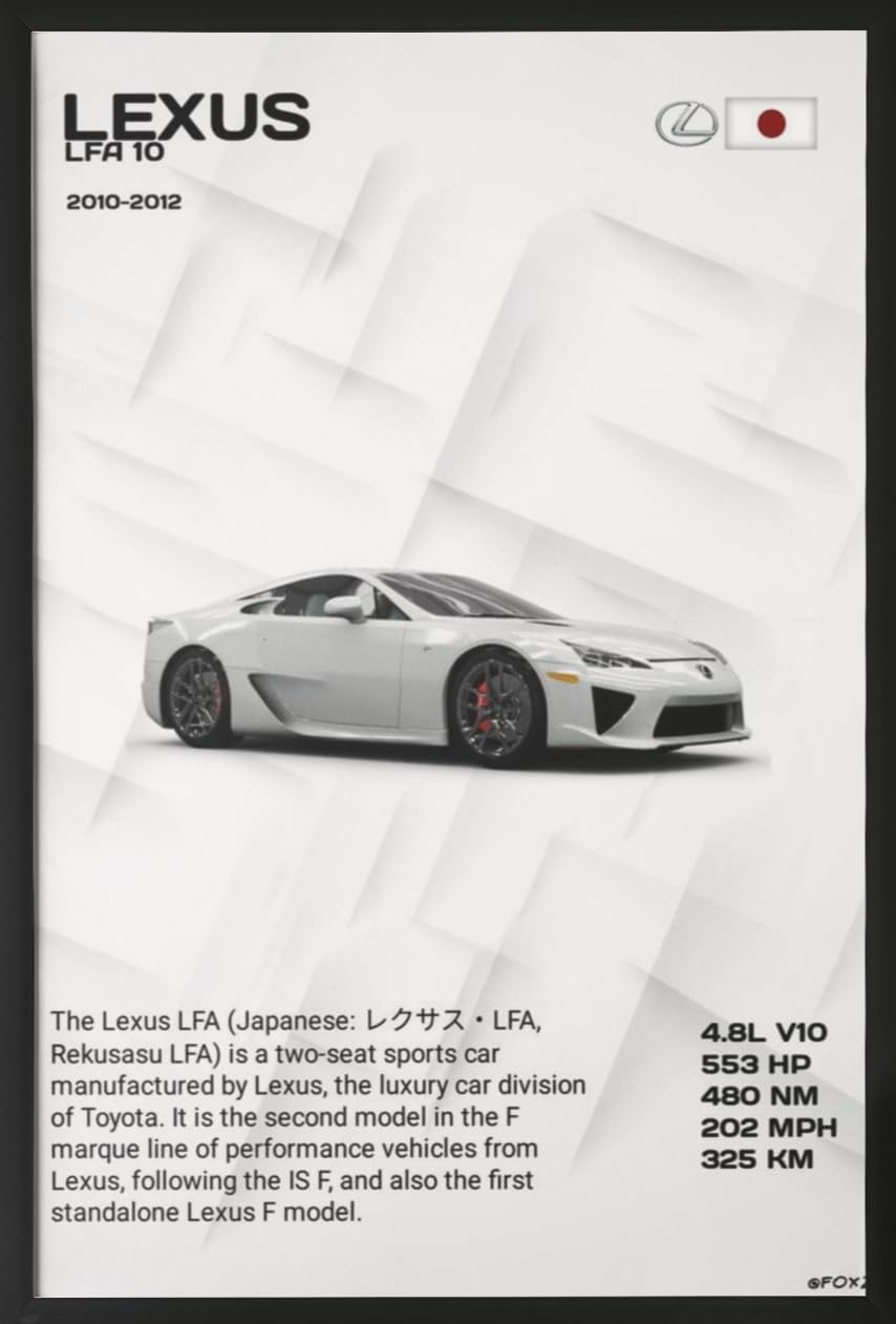 LAMIFRAME Lexus LFA Poster Wall Decoration Art Framed Poster, Matt ...