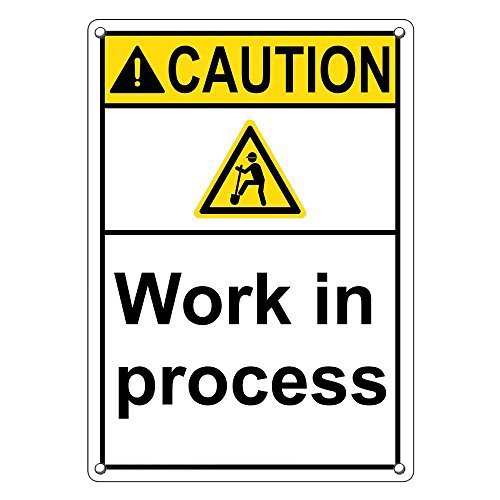 Amazon.com: Weatherproof Plastic Vertical ANSI Caution Work in Process ...