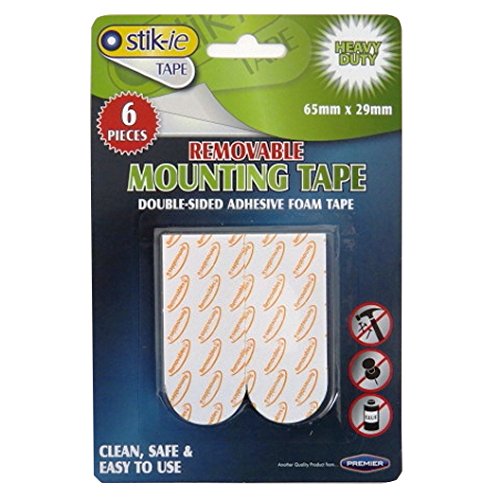 Amazon.com: Stik-ie Double Sided Removable Foam Mouting Tape, 65mm x ...