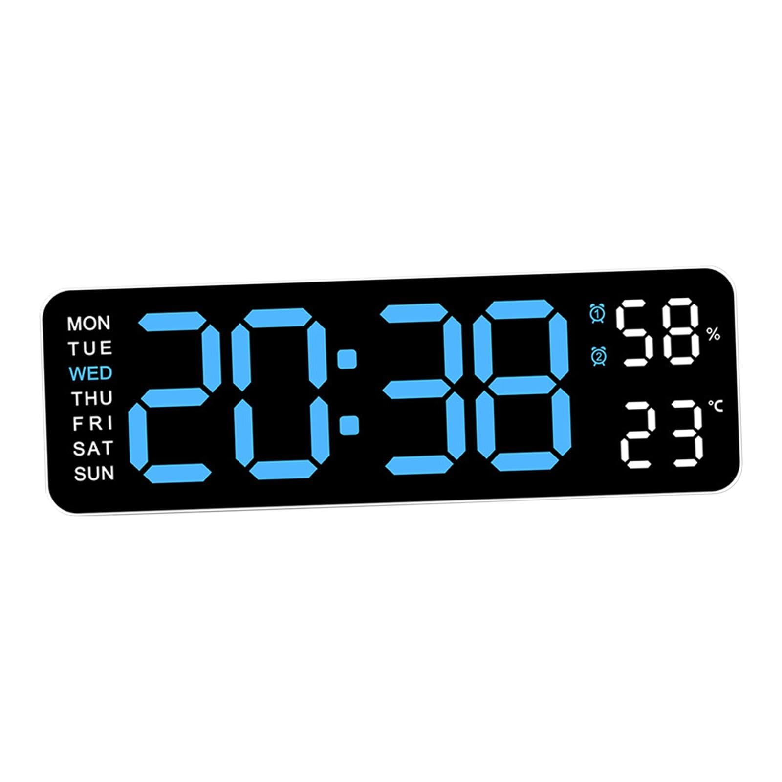 Besga Desk Clock Digital Wall Clock Large Display Brightness Adjustable ...