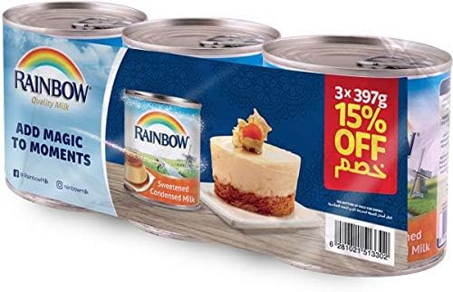 Rainbow Sweetened Condensed Milk, 397G Tin, Pack Of 3: Buy Online at ...