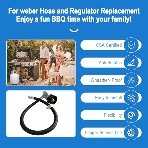 25" For Weber Hose and Regulator kit, With Weber Spirit II (2017-2019 ...