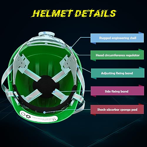 Snapklik.com : Geen Hard Hat Vented Cap Style Green Safety Helmet 4 ...