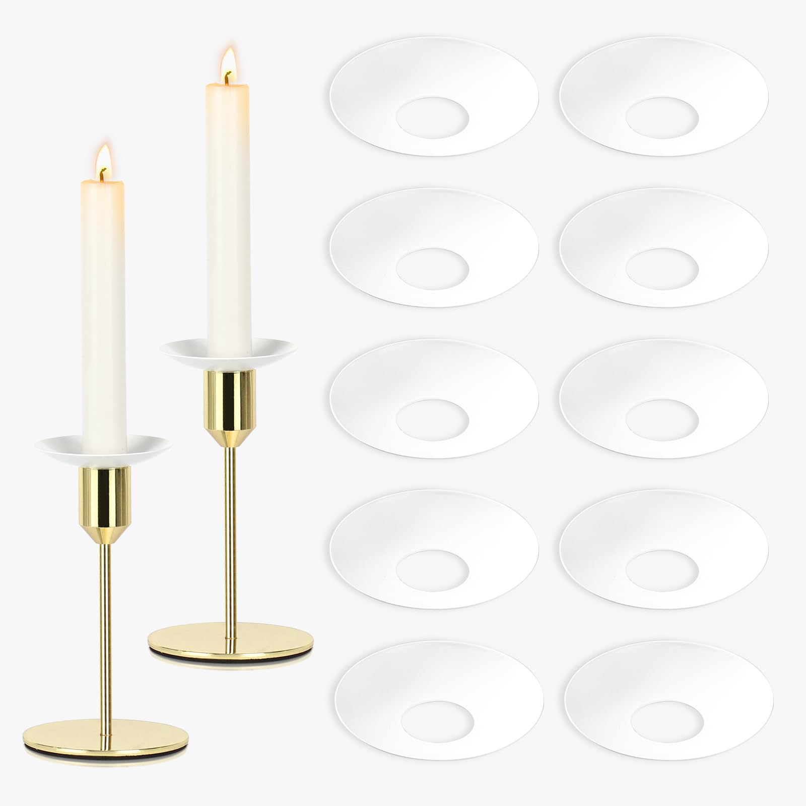 Amazon.com: 12 Pcs Candle Drip Protectors Bulk for Candlesticks Metal ...
