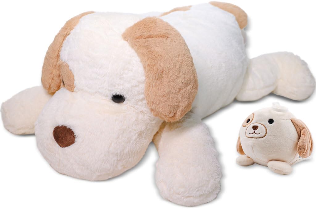 Amazon.com: CUDDLERY - Large 6 lbs Cream Luxury Weighted Dog - 27 inch ...