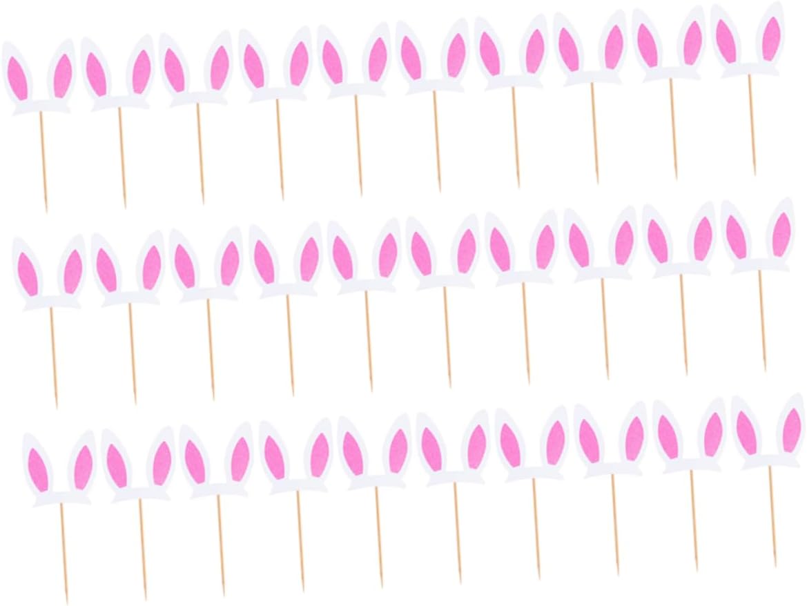 Amazon.com: 30pcs Rabbit Ears Plug Easter Cake Decor Party Supplies ...