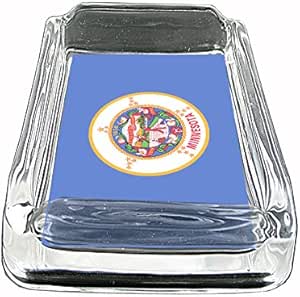 Amazon.com: Minnesota State Flag S1 Glass Square Ashtray 4"x3" Sturdy ...