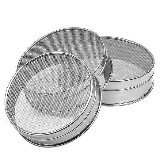 Premium Iron Sieve Set - 3 Pieces Flour Strainer for Kitchen, Rice ...