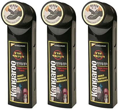 Amazon.com: (Black x 3 pcs) Kangaroo Liquid Shoe Polish Shines Leather ...